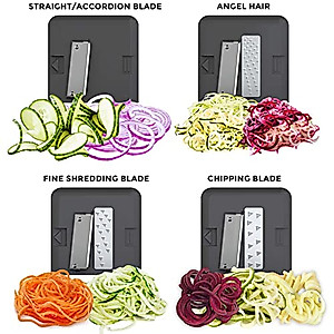 Mueller Pro Multi-Blade Spiralizer, Zucchini Noodle Maker, Vegetable Slicer Zester Chopper Dicer, ProQuality, Only Model to Make Round Veggie Pasta, Not Flat Julienne Noodles