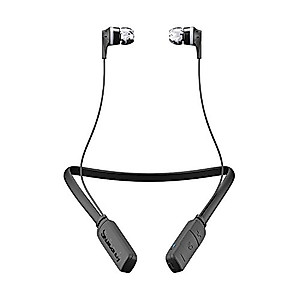 Skullcandy Ink'd Bluetooth Wireless Earbuds with Microphone, Noise Isolating Supreme Sound, 8-Hour Rechargeable Battery, Lightweight with Flexible Collar, Black