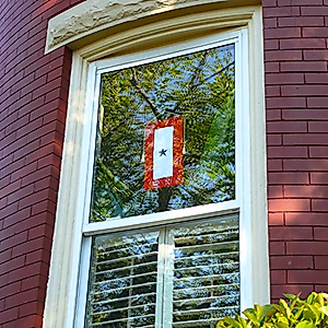 ANLEY Military Service Banner - USA Family Member On Service One Blue Star - 15" X 8" Fringed Flag & Wooden Flagpole & Golden Hanging Cord with Tassels - Vivid Color & Fade Resistant