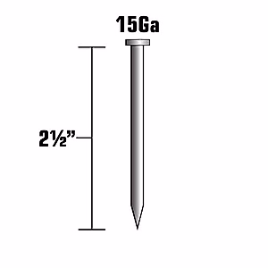 Metabo HPT Finish Nails | 2-1/2-Inch x 15 Gauge | Angled | Electro Galvanized | 1000 Count | 24206SHPT