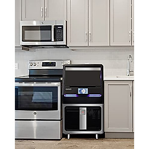 GSEICE Commercial Ice Maker Machine, 150LBS/24H with 45 Pounds Storage Bin - 4.3 inch Touch Screen, Food-Grade Materials, 304 Stainless Steel Ice Making Machine Perfect for Home and Business