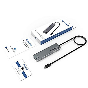WAVLINK USB C Hub, 7-in-1 Type C Adapter with 4K HDMI, RJ45 Gigabit Ethernet, USB 3.0, USB 2.0, SD/TF Card Reader, 100W PD Mini Docking Station for MacBook Pro/Air and USB-C Windows Laptops
