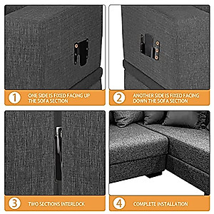 Zhitaoxun 10 Pack Universal Sectional Sofa Interlocking,Sectional Sofa Connector Bracket (5 Set)