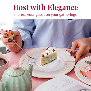 Prestee 100 Clear Plastic Plates, 6.25 Inch Disposable Dessert and Appetizer Plate for Party, Wedding, Catering - Small, Round, Heavy-Duty Platter for Cake and Foods