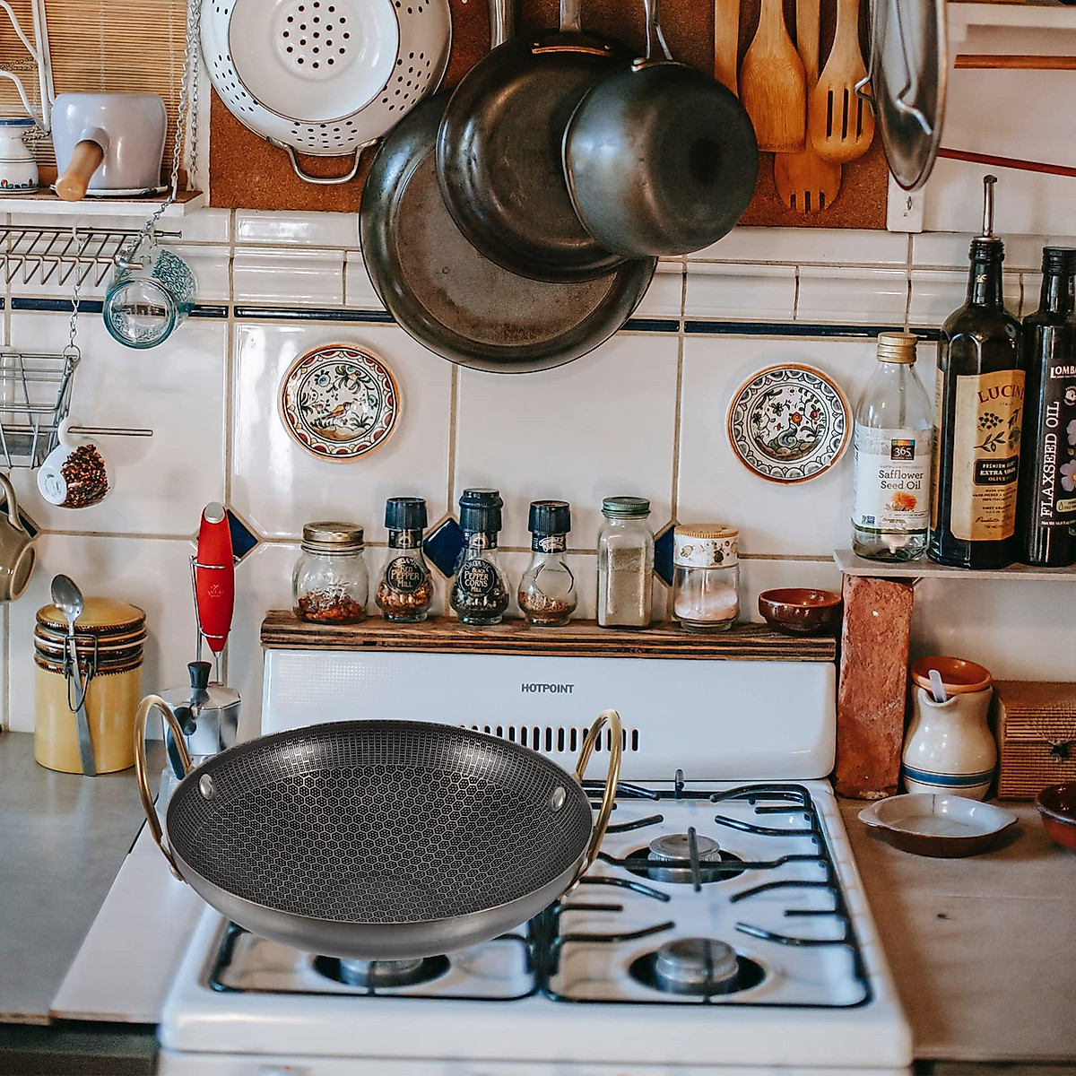 Hemoton Stainless Steel Wok 1 Pc Seafood Pot Stainless Steel Lightweight Noodle Pot Outdoor Stove