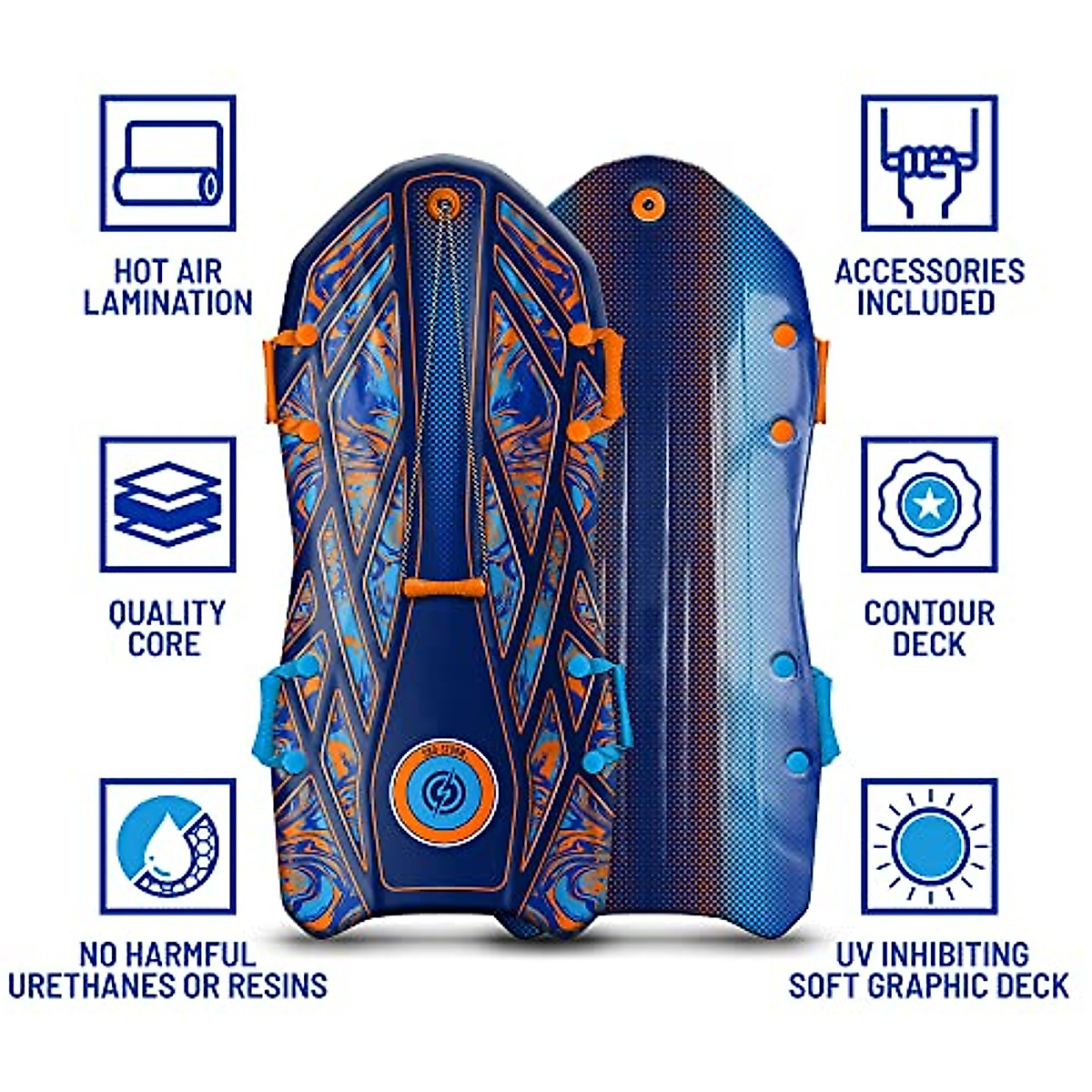 Sno-Storm Premium Foam Snow Sled 2-Pack | Superior Foam Recreational Snow sled | Tow Rope and Handles | Sized for Youth and Adults | Contoured Deck Design | 50in-127cm Design Length |, Camo