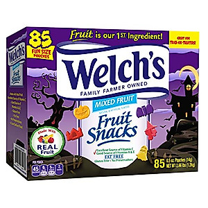 Welch's Halloween Fun Size Fruit Snacks, 0.5 Ounce, 85 Count