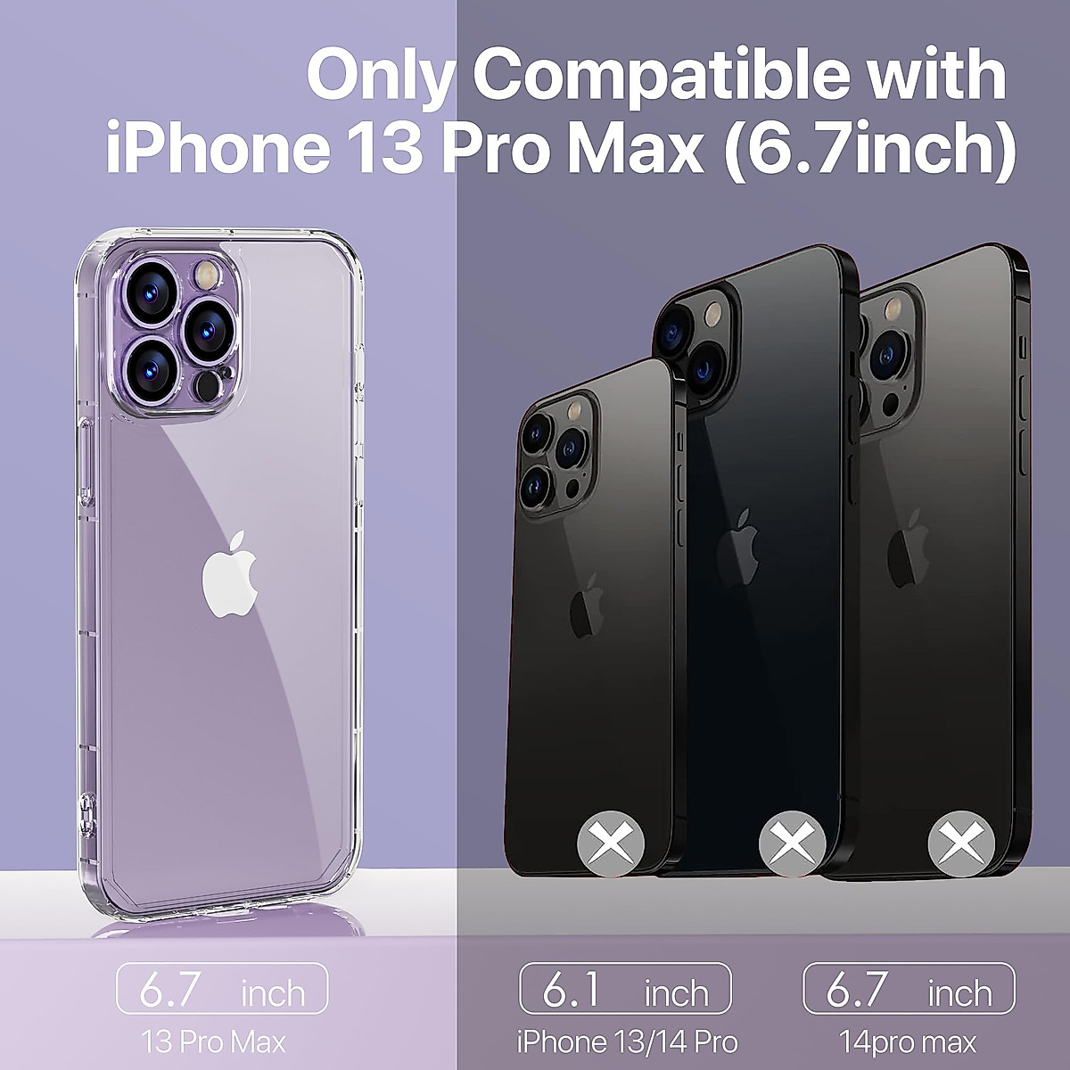 GANSBOL Transparent iPhone 13 Pro Max Case, Crystal Clarity, Military-Grade dropproof, Soft Thin Shockproof Protective Cover iPhone 13 Pro Max Clear Case - 6.7 inch