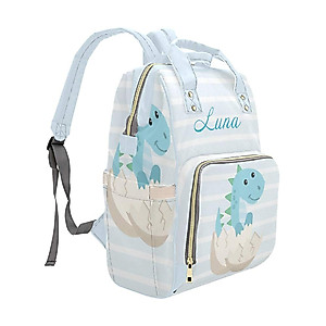 Personalized Cute Dinosaur Diaper Bag Backpack Name Custom Mommy Baby Bags Casual Travel Daypack for Mom Gifts