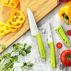 JJOO Chef knife, Kitchen Knife, 6.3 inch Chef Knife, 3.5 inch Paring Knife and Matched Knife Sheath, German Stainless Steel Kitchen Knives with Ergonomic PP Handle