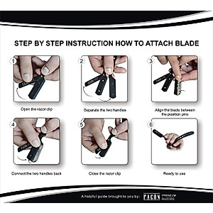 100 BLADES + Facón Classic Professional Straight Edge Barber Razor - Salon Quality Cut Throat Shavette