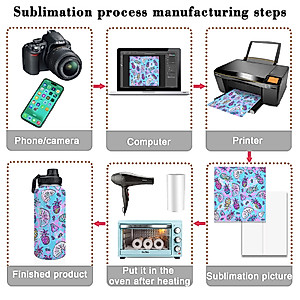 XccMe 32oz Stainless Steel Sublimation Sports Water Bottle,Insulated Thermos Mugs with Shrink Wrap Films and Wide Mouth Lid,Double Wall Vacuum Tumbler Keeps Liquids Hot or Cold (White 6 PACK)