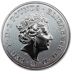 2023 Lot of (5) 1 oz British Silver Britannia Coins by the Royal Mint Brilliant Uncirculated with Certificates of Authenticity £2 BU