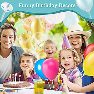 PP OPOUNT 35 Pieces Balloon Sticks, 12.6 inches Plastic Balloons Sticks, Balloon Holders for Anniversary, Wedding, Birthday, Party Decoration, Balloon Sticks with Base (Upgraded Version)