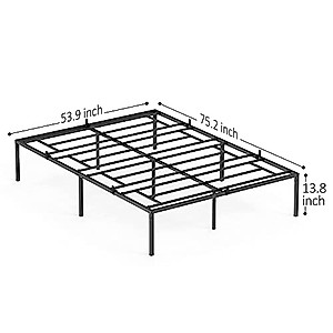 Coucheta Bed Frame with Storage 13 Inch Metal Platform Bed Frame with Steel Slat Support No Box Spring Needed Heavy Duty Full Size Bed Frame Mattress Foundation Easy to Assemble (Full)
