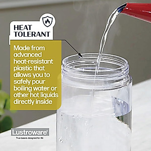 Lustroware QuickServe Airtight Pitcher - 2.1L (70oz), Heat Resistant, BPA-Free SAN Plastic, One Touch Open & Close, Space-Saving, Made in Japan - White