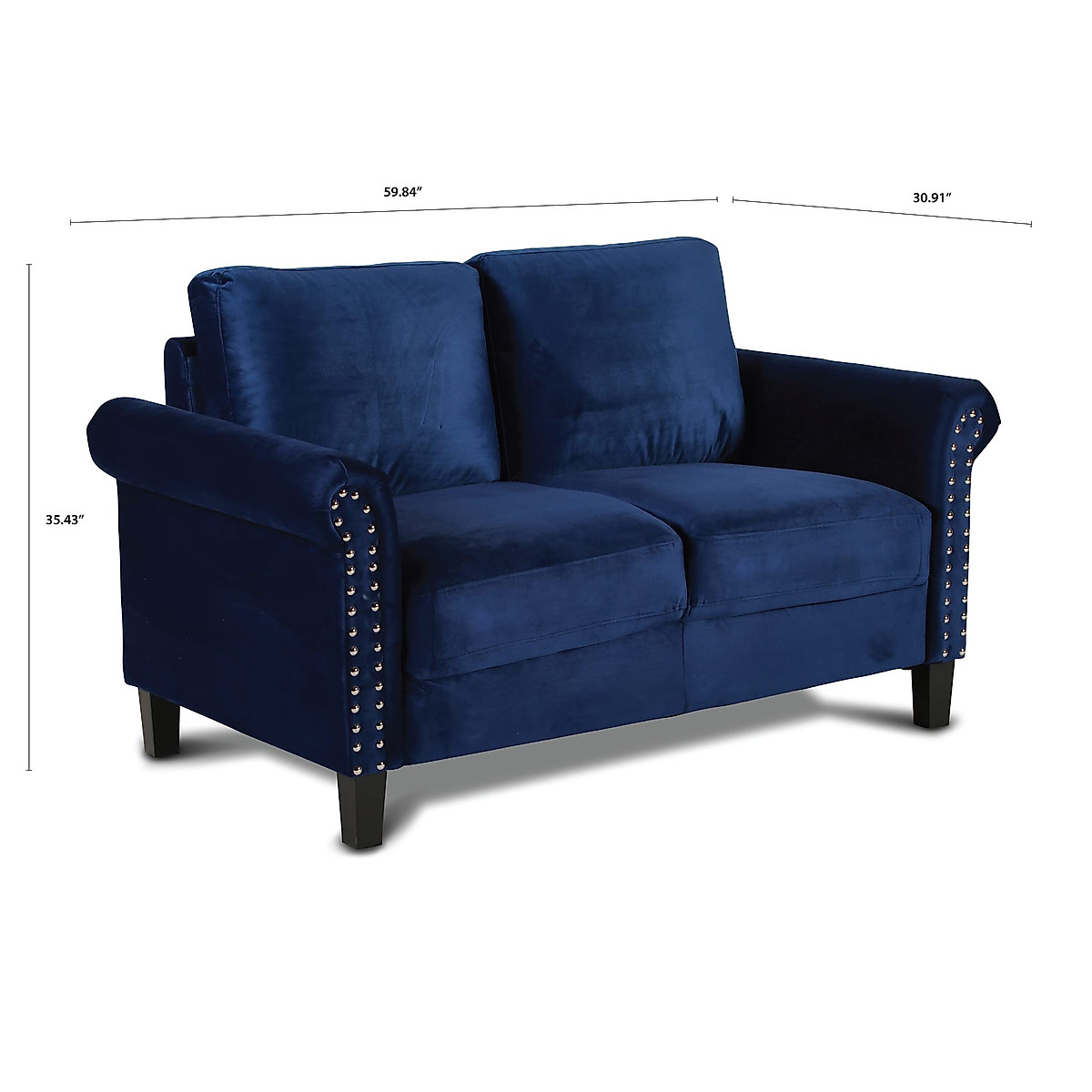 New Classic Furniture Alani Sofas and Couches, Loveseat, Blue