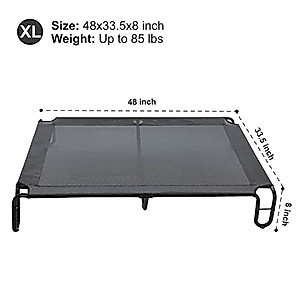 pettycare Outdoor Elevated Dog Bed Cot, Raised Dog Cots Beds, No Screws, Stable Frame & Durable Supportive Teslin Recyclable Mesh, Breathable, Indoor and Outside Pet Beds, Fits up to 85 lbs