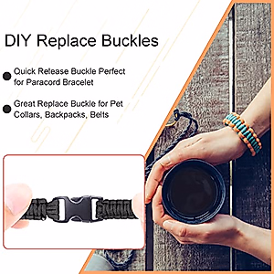 100 Pack 3/8 Inch Curved Contoured Paracord Bracelet Clips Plastic Quick Side Release Buckles for Paracord Bracelets Clasps Masks Dog Collar Straps Accessories