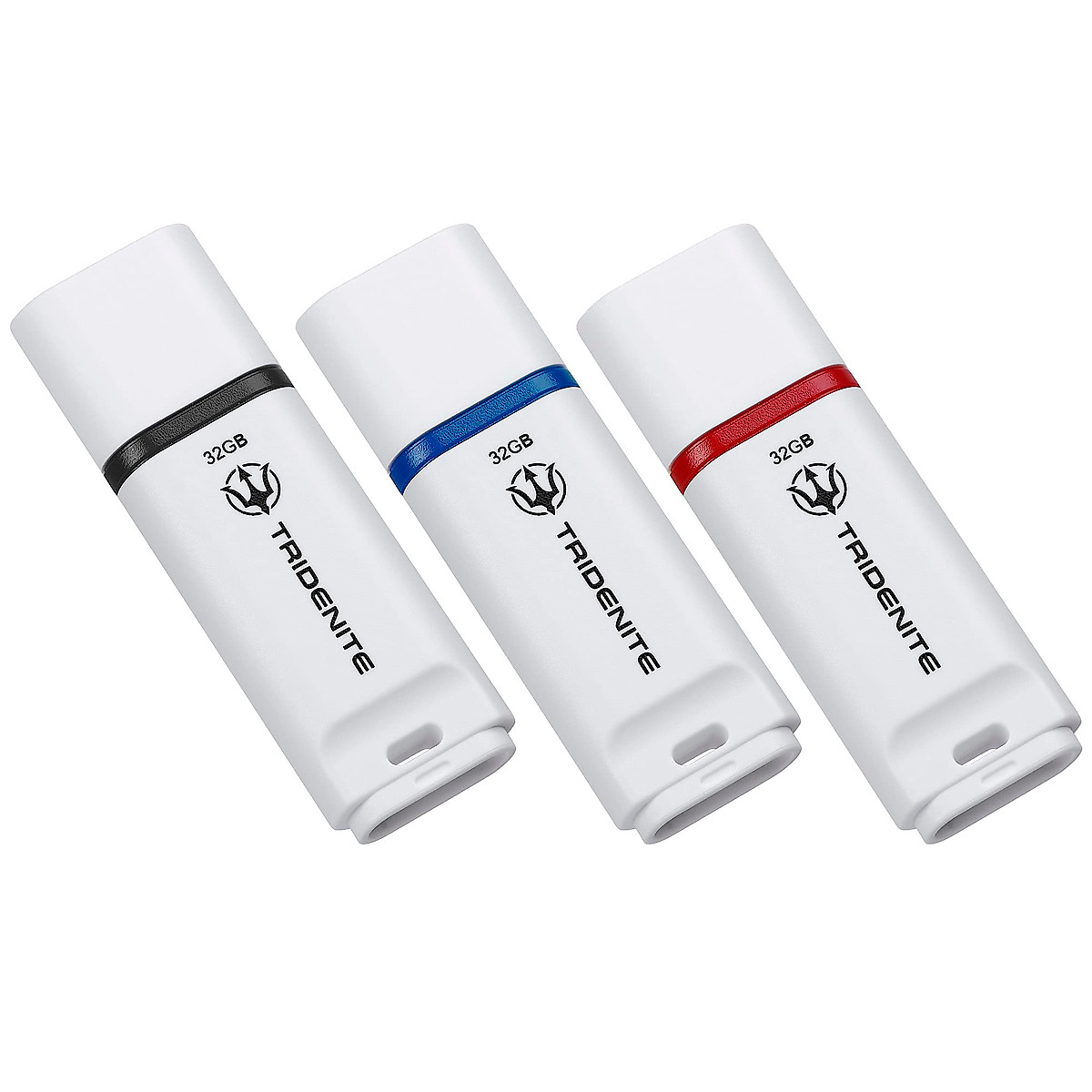 TRIDENITE USB Drive 3-Pack 32GB USB 2.0 3X Standard White Flash Drives
