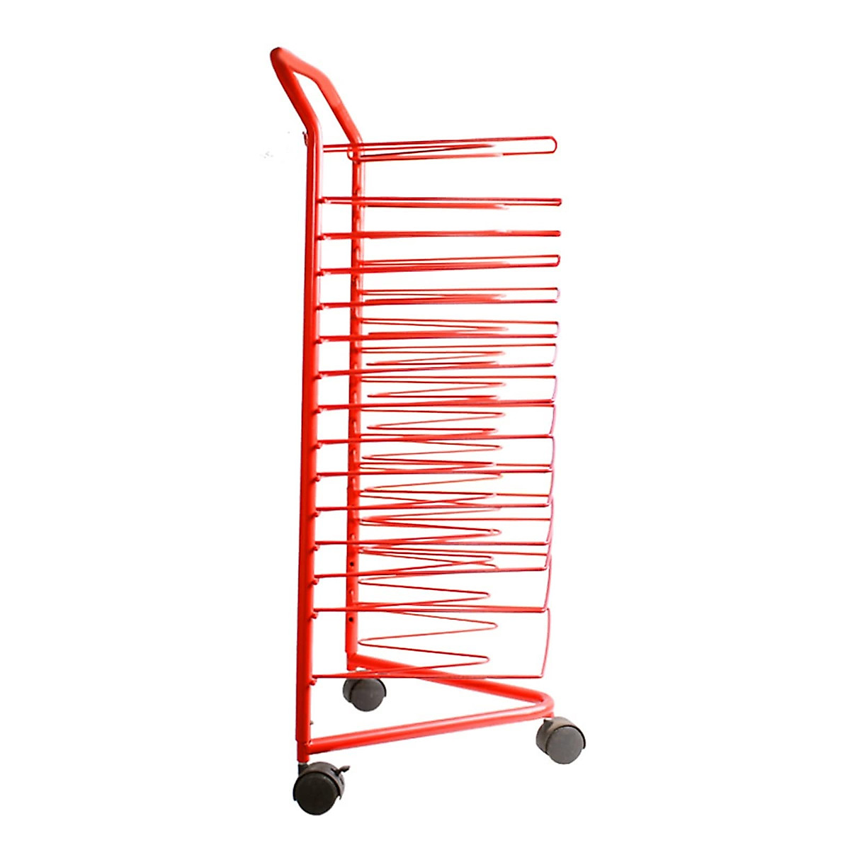 JIAHESHYP Art Drying Rack, 16-Shelf Mobile Drying Rack with 16 Wire Shelves for Mobile Classrooms Art Studios and Home Use, Drying & Print Racks, Red