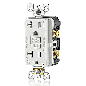 Leviton AGTR2-W SmartlockPro Dual Function AFCI/GFCI Receptacle, 20 Amp/125V, White & T5825-W 20 Amp, Tamper-Resistant, Decora Duplex Receptacle, Residential Grade, White