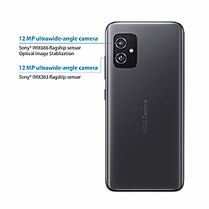 ASUS ZenFone 8-5.92” FHD+ 64MP/12MP Dual Camera with 12MP Front Camera 8GB RAM 256GB Storage 5G LTE Unlocked Dual SIM Cell Phone - ZS590KS-8G256G-BK
