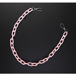 Sither Color Acrylic Jean Chains Wallet Chain Pocket Chain Belt Chains Keychain Hip Hop Punk Jean Pants Wallet Chains for Women and Men Gift on Halloween (pink)