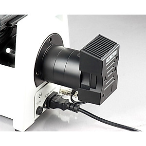 AmScope ME1200TB Inverted Trinocular Metallurgical Microscope, 50X-1000X Magnification, PL10x and PL20x Eyepieces, Polarizing Condenser, Brightfield and Polarizing LED Illumination with Rheostat, Large Double-Layer Mechanical Stage, 90-240V