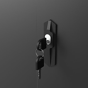 DiMorture Metal Office Cabinet File Cabinet Lockable, Printer Stand with Sliding Doors and Adjustable Shelves, Lateral Office Filing Cabinet for Letter, A4, Legal and File Folders, Black