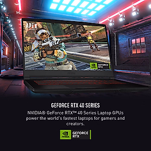 MSI Thin GF63 Gaming Laptop, 15.6" 144Hz FHD Display, 12th Gen Intel Core i5-12450H, NVIDIA GeForce RTX 4050, 16GB RAM, 1TB PCIe SSD, Webcam, Backlit KB, Wi-Fi 6, Windows 11 Home