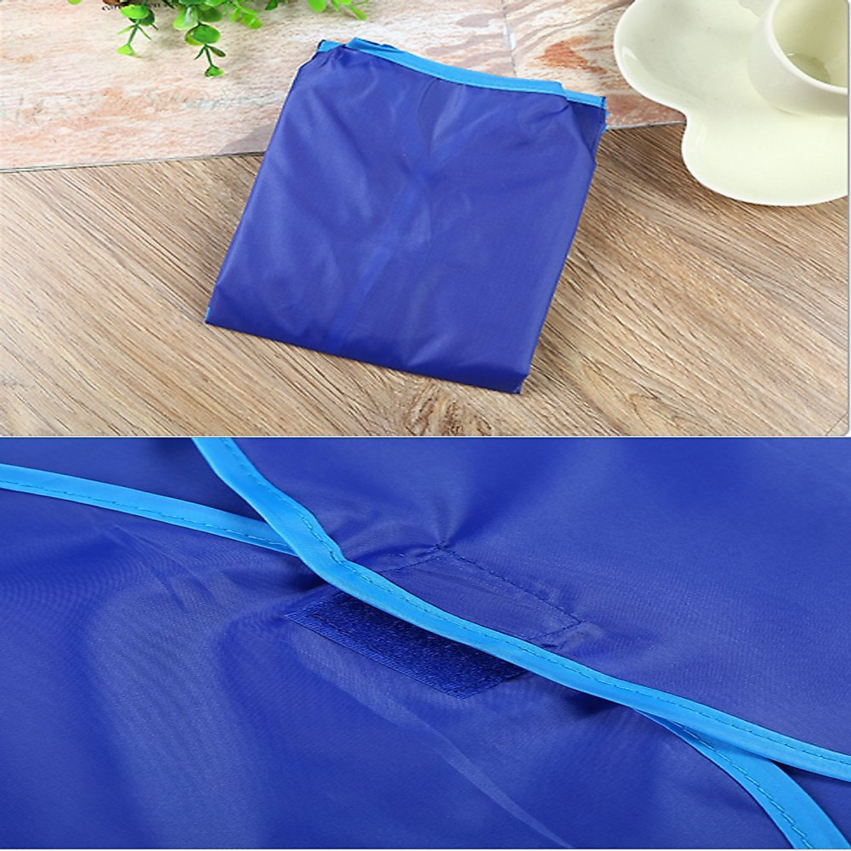 Honbay Kids Waterproof Long-Sleeved Smock Apron Bib for Eating Painting Kitchen Classroom, Community Event, Crafts & Art Painting Activity 5-5Year (Blue)