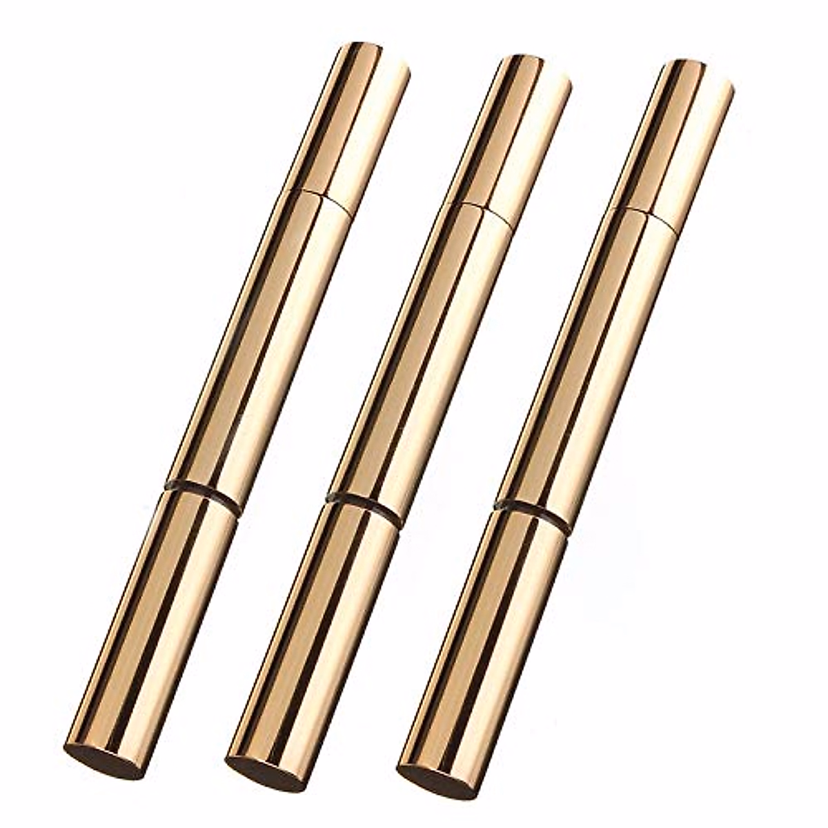 Rocutus 3pcs Refillable Plastic Empty Nail Oil Pen With Brush Gold Twist Bottle Portable Tooth Whitening Gel Cosmetic Container