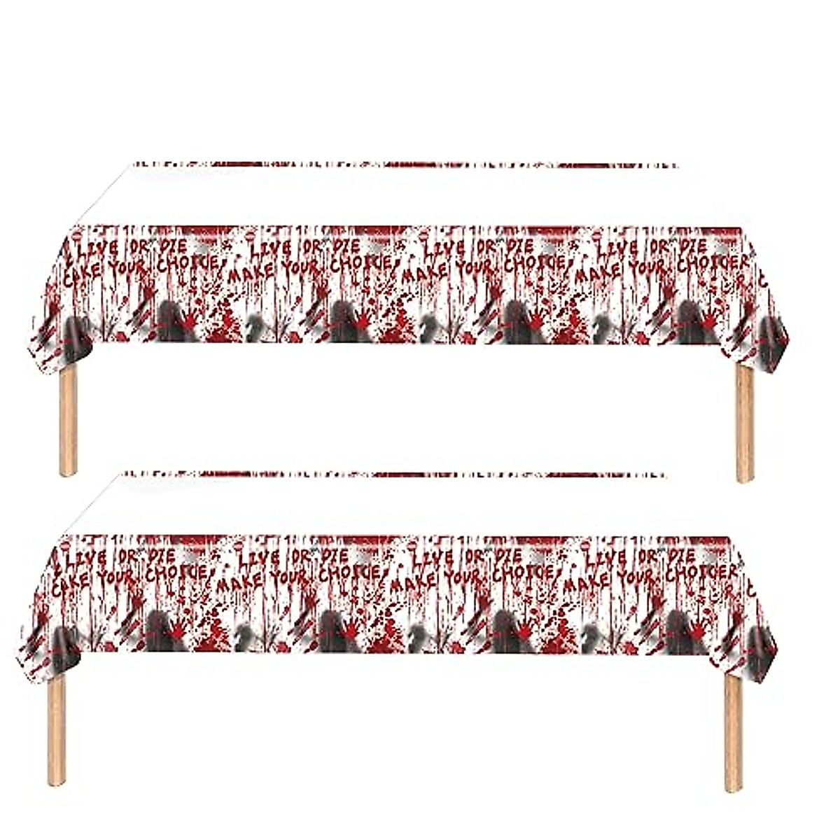 Cracoo Have a Killer Birthday Party Banner Disposable Tablecloth for Halloween Birthday Halloween Bloody Horror Movie (Red)