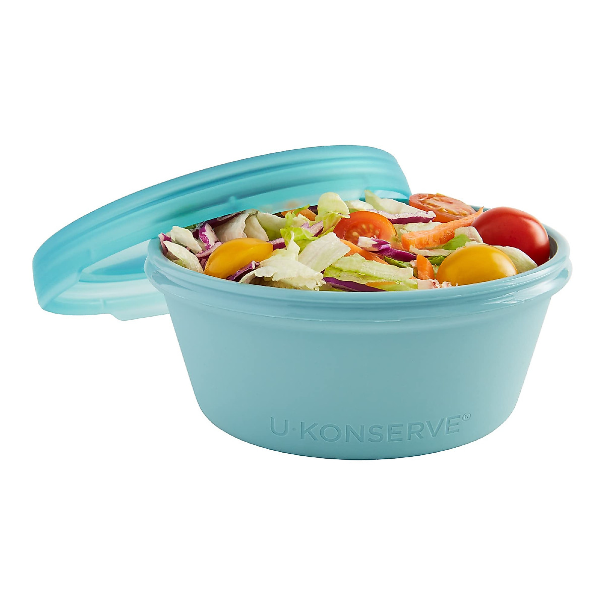 U Konserve Platinum Silicone Food Storage Bento Box Dual Seal Container - Leak Proof, Shatter Proof, Dishwasher Safe, Plastic Free - 20oz (Seafoam)