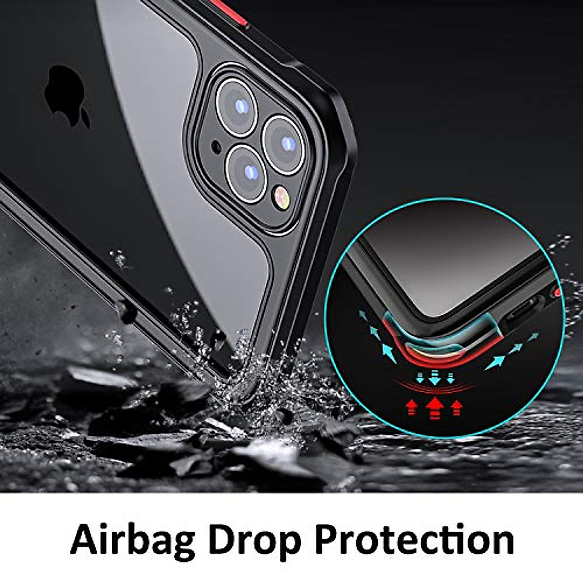 TENOC Phone Case Compatible for iPhone 11 Pro Max Case, Clear Back Cover Bumper Cases for 11 Pro Max 6.5-Inch, Black