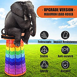 Yuekidou Retractable Folding Stool, Upgraded Collapsible Telescoping Stools, Portable Foldable Chair Seat for Camping Fishing Hiking Gardening BBQ