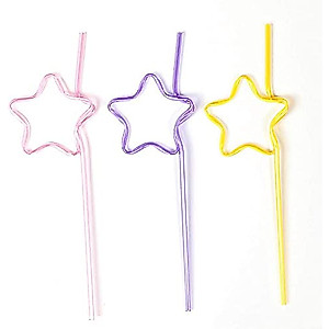 Reusable Drinking Straws, Dfinego Drink Straws Curly Loop Colored Plastic Straws for Fruit Juice, Novelty Party Favors Supplies - Random