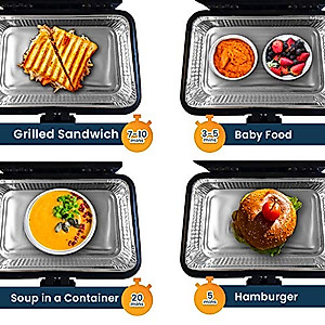 Zento Deals Heating Lunch Box – 12V Portable Mini Electric Warmer for Car Food - Perfect for Outdoors Travelling, Camping - Easy to Clean Insulated Lightweight (a-Black hard) (1pc - Black)