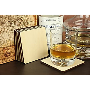 40 Pieces Unfinished Square Blank Wood Pieces 4 x 4 Inches for Coasters, Pyrography, Painting, Writing, Kids Arts and Crafts, STEAM, Decorations, Scrabble Tiles, DIY Crafts