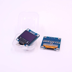 YLKOVA OLED 0.96 Inch OLED Display Module IIC SSD1306 128 64 LCD Blue with Du-pont Wire 40-Pin Female to Female, I2C Serial Self-Luminous Display Board, for Ar duino UNO R3 STM