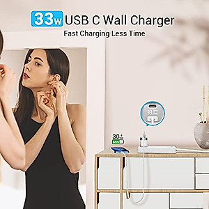 Tryall 30W USB-C Power Adapter - iPhone Charger with Fast Charging Capability, Type C Wall Charger, 33W Samsung Only - White