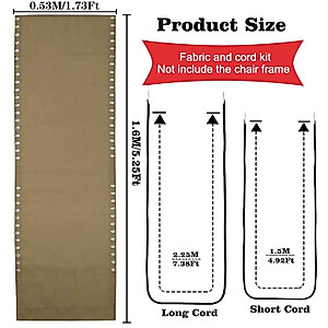 IKEPAHOK Gravity Chair Replacement Fabric with Bungee Cord Kit, Repair Cloth with Lace for Anti-Gravity Lounge, Mesh Part for Patio Sling Folding Recliner Couch Outdoor Pool Lawn