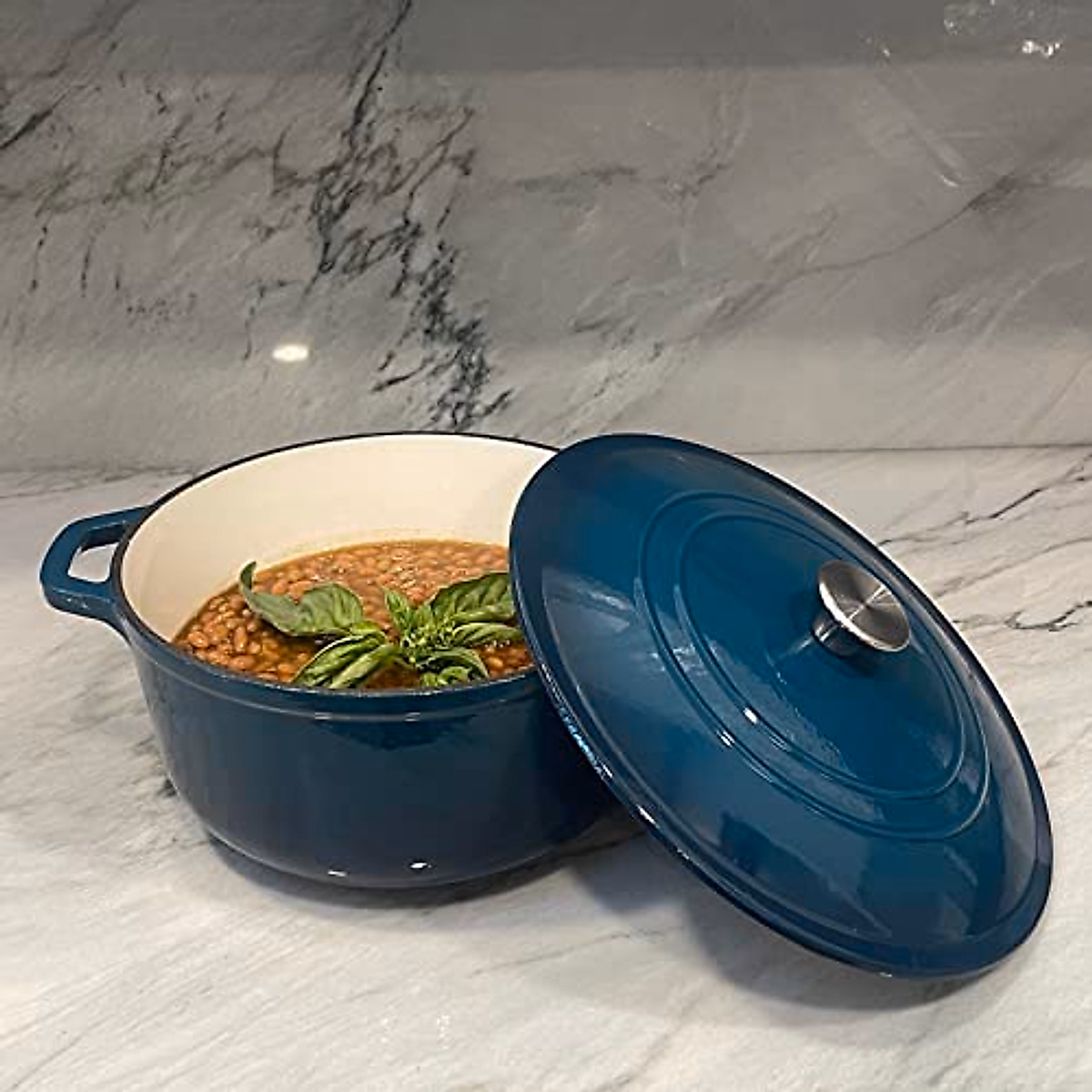 Lexi Home Enameled 6 Qt. Cast Iron Dutch Oven - Blue