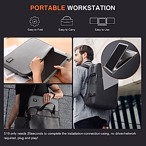 LIMINK S19 Portable Triple Monitor Screen Extender for 14-17.3" Laptop, 14" FHD 1080P Laptop Dual Monitor Extender, HDR 72% NTSC, Plug Play, USB-C HDMI Display with Carry Case, Fit for Mac Windows