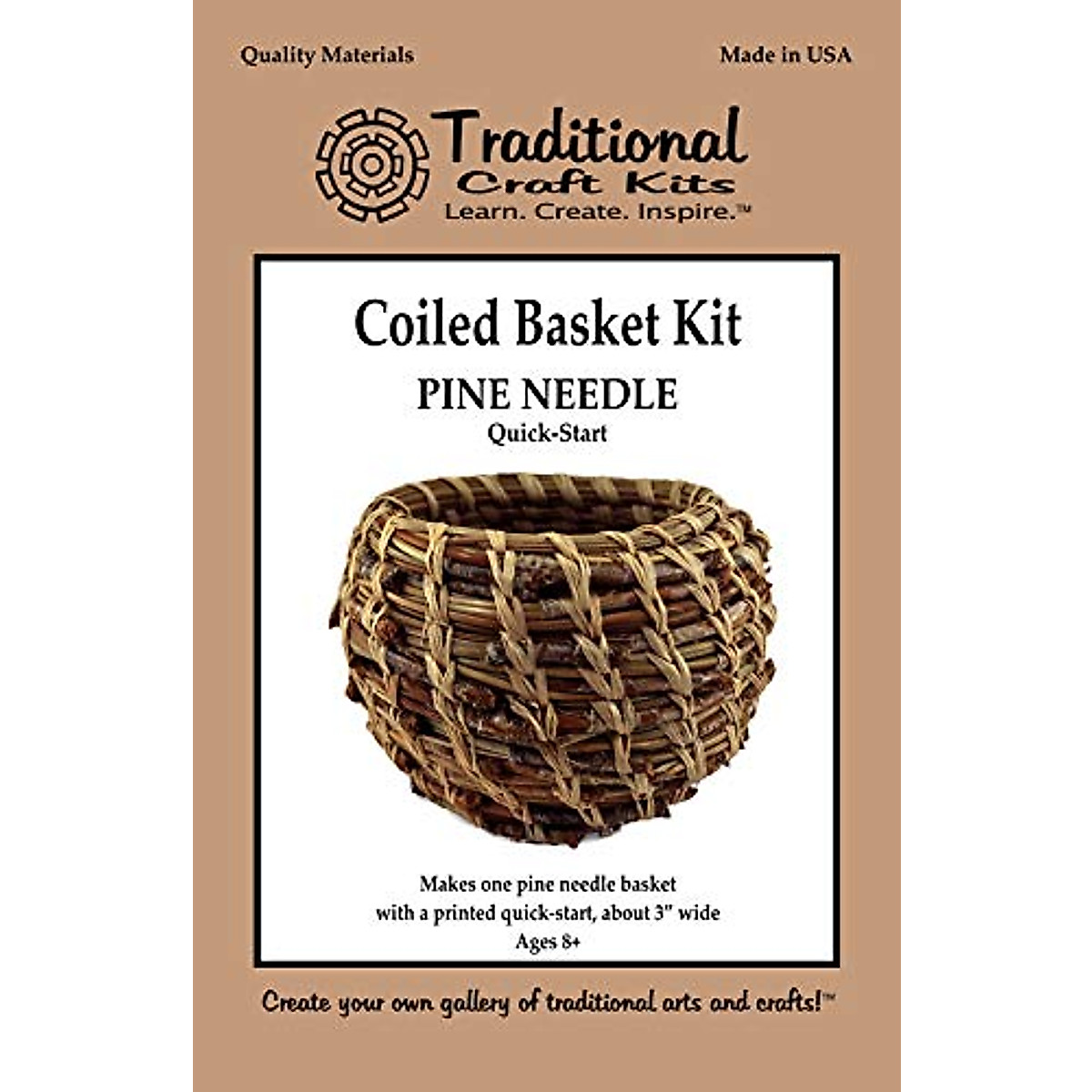 Traditional Craft Kits Quick Start Pine Needle Basket Kit - Round Style