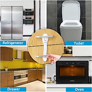 CCINEE 15pcs Child Safety Cabinet Locks, Baby Proofing Cabinet Locks for Cabinets Refrigerator Door Toilet lid and Drawers Door Latches 3M Adhesive No Tools or Drilling