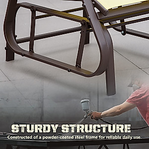 Outsunny Outdoor Glider Chair, Gliders for Outside Patio with Steel Frame and Mesh Fabric for Backyard, Garden, and Porch, Beige