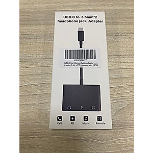 UWECAN USB C Headphone Adapter,3 in 1 USBC to 3.5mm Dual Headphone Jack Adapter for Stereo,USB-C Audio Adapter with Type-c Fast Charging Port,Headphone Splitter Compatible iPad Pro,Samsung,Google,etc