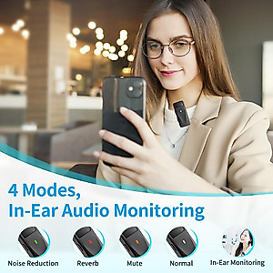 PILSAMAS Mini Wireless Lapel Lavalier Microphone for Android, iPhone 15 Pro Max - 2 Pack, 32H Battery, Noise Canceling - USB C Microphone, Clip On iPhone Microphone for Video Recording, Streaming